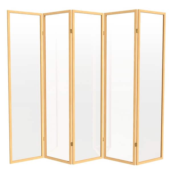 RED LANTERN 6 ft. Tall Clear Plastic Partition Natural 5 Panel SH-6PLAS ...