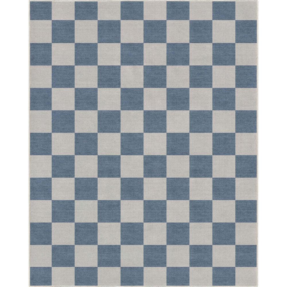 Well Woven Blue 9 ft. 10 in. x 13 ft. Flat-Weave Apollo Square Modern ...
