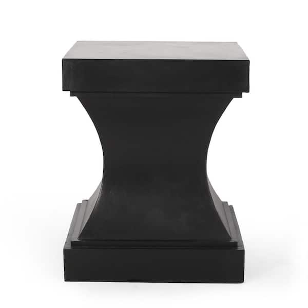 Outdoor Black Lightweight Concrete Patio Side Table BFDATENUM340 - The ...