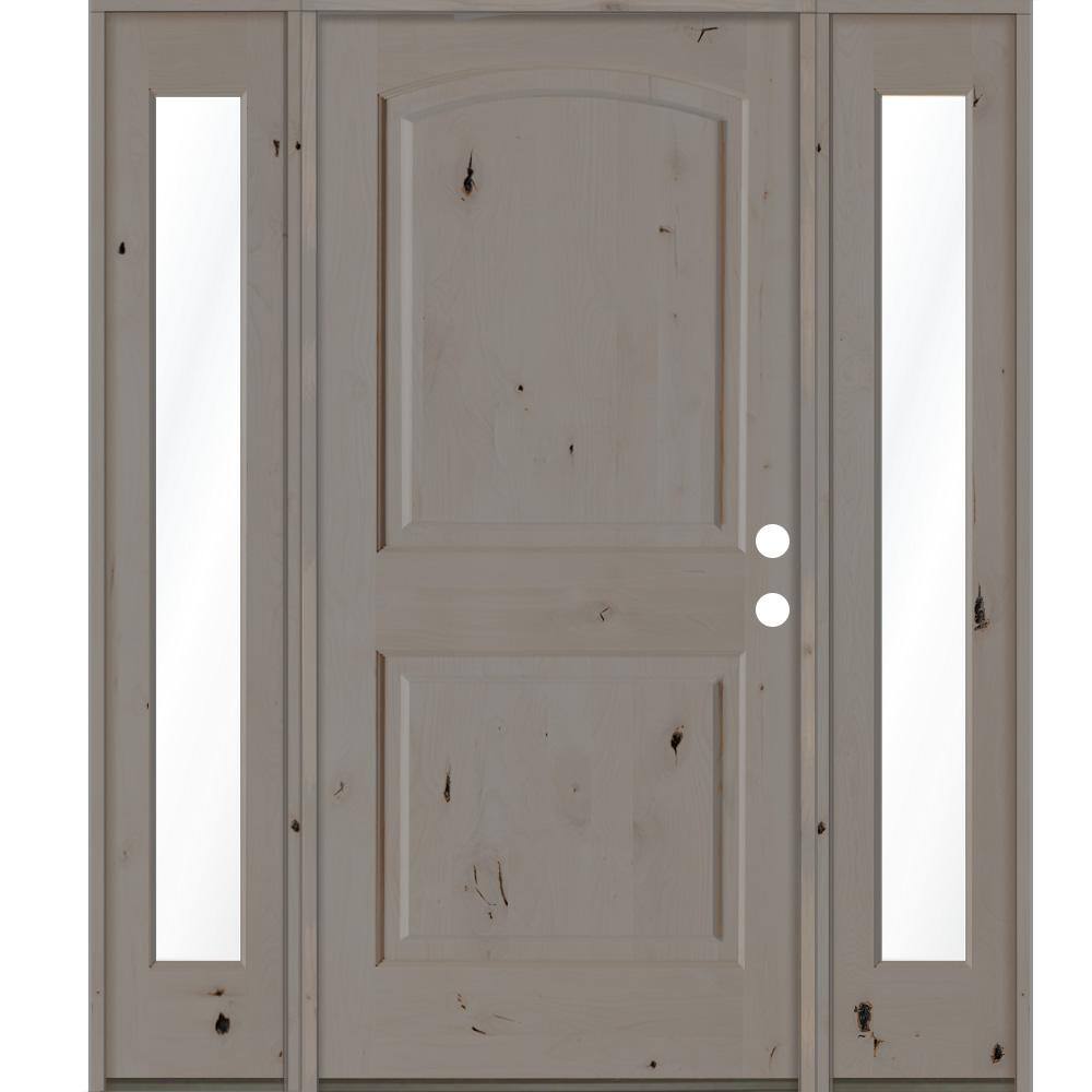 Krosswood Doors 70 in. x 80 in. Knotty Alder 2 Panel Left-Hand/Inswing ...