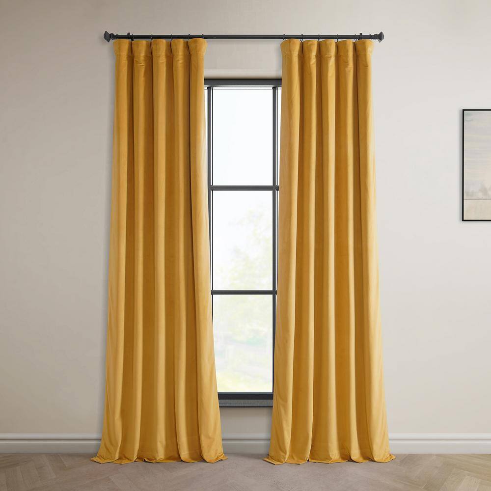 Exclusive Fabrics & Furnishings Aztec Gold Velvet Rod Pocket Room ...