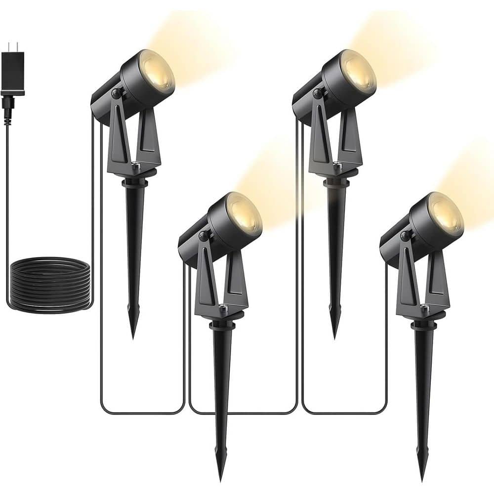 ZXXC 250 Lumens Black ‎Corded Electric Plug in integrated LED Outdoor ...