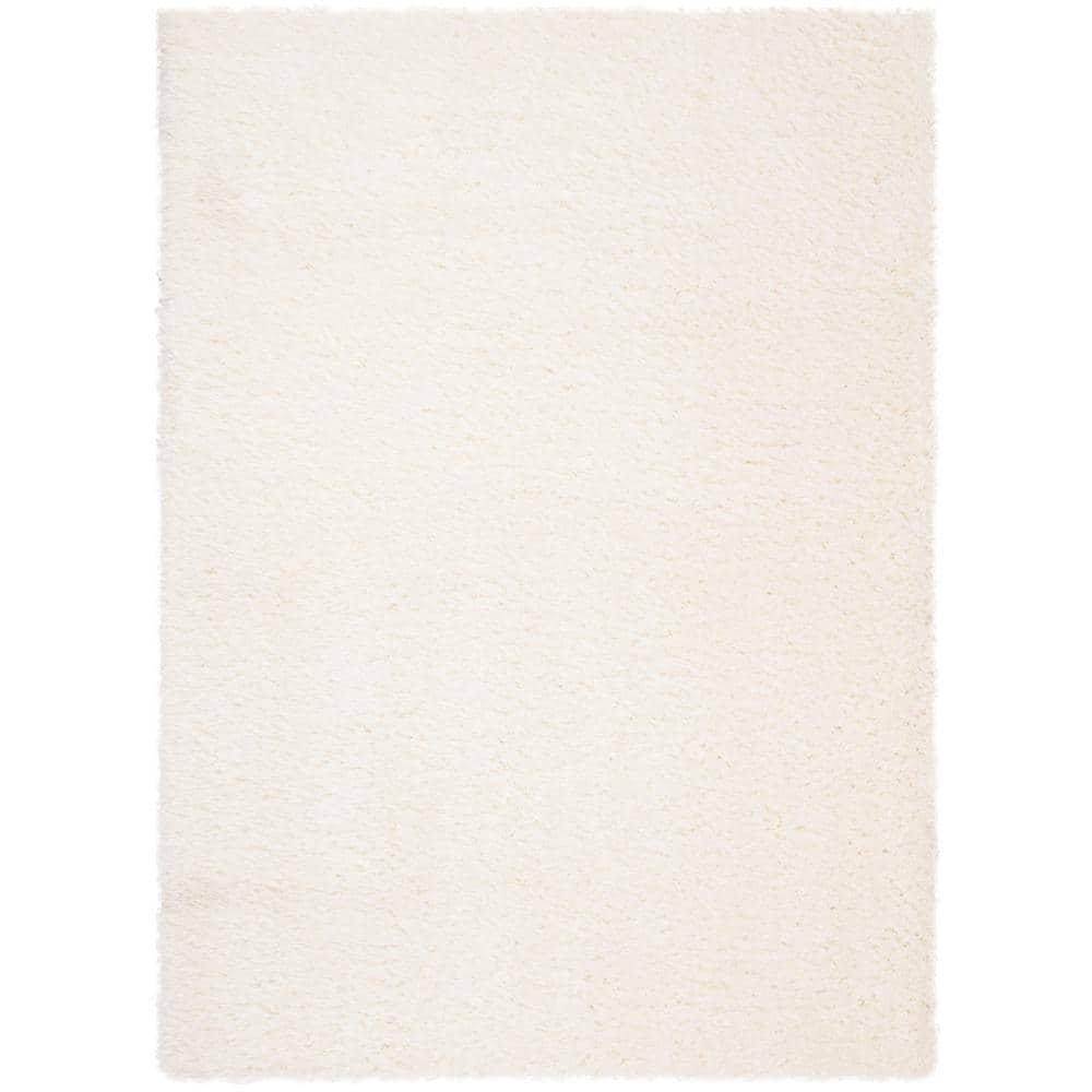 SAFAVIEH Flokati Ivory 4 ft. x 6 ft. Solid Gradient Area Rug FLK950B-4 ...
