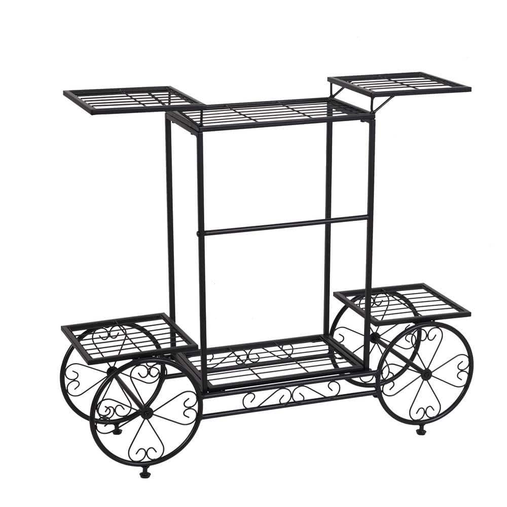 AESOME 32.7 in. x 8.7 in. x 27 in. Metal Plant Stand Indoor 6 Tier ...