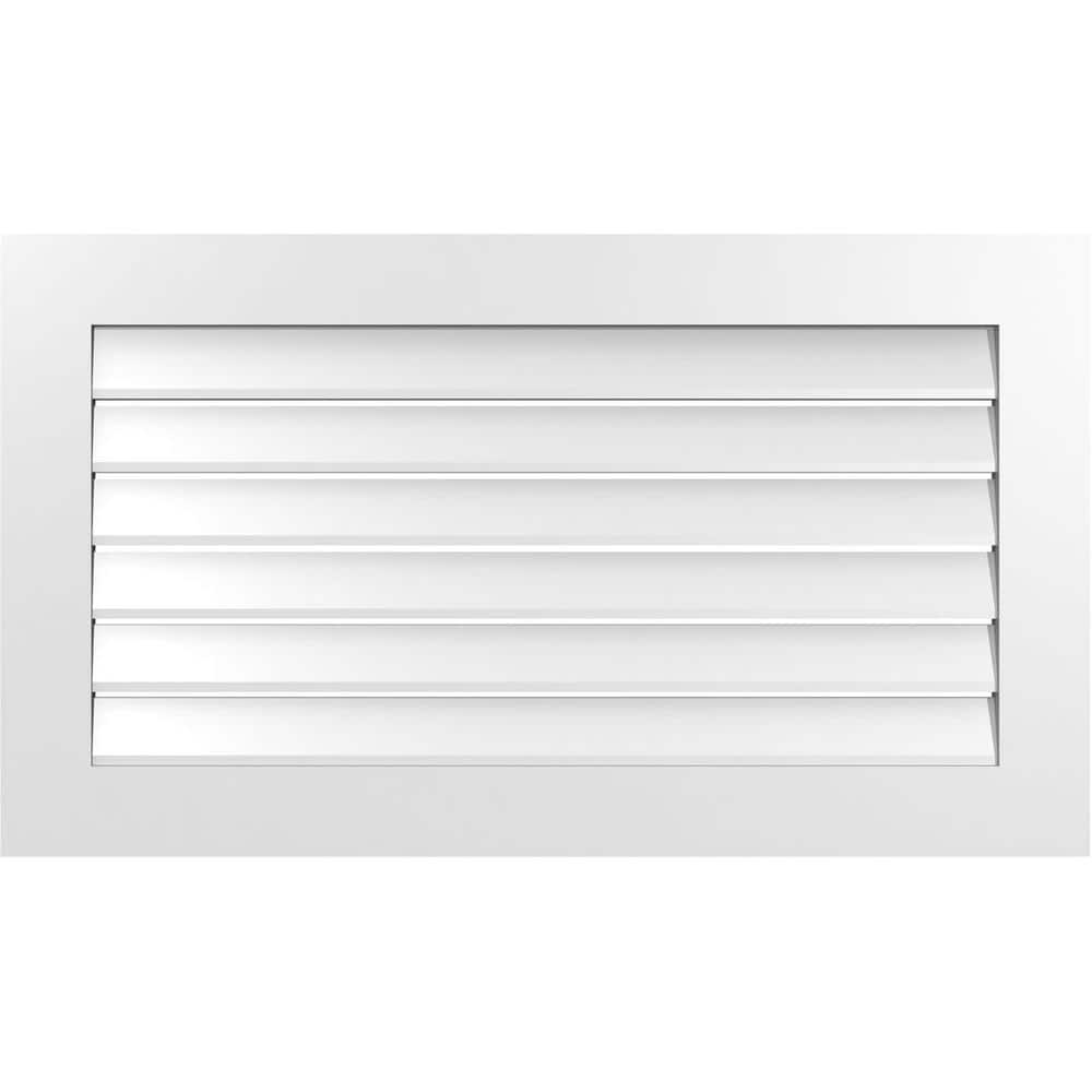 Ekena Millwork 42 in. x 24 in. Vertical Surface Mount PVC Gable Vent ...