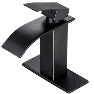 AKLFGN Waterfall Single Handle Single Hole Low-Arc Bathroom Faucet ...