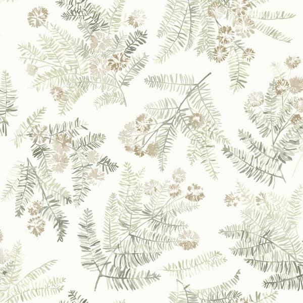 Chesapeake Frith Green Botanical Wallpaper Sample 4169-83105SAM - The ...