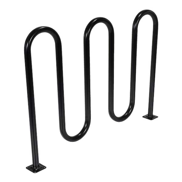 Vestil Black Bicycle Storage Rack 4 in. x 49 in. x 36 in. BR-L3-BK ...