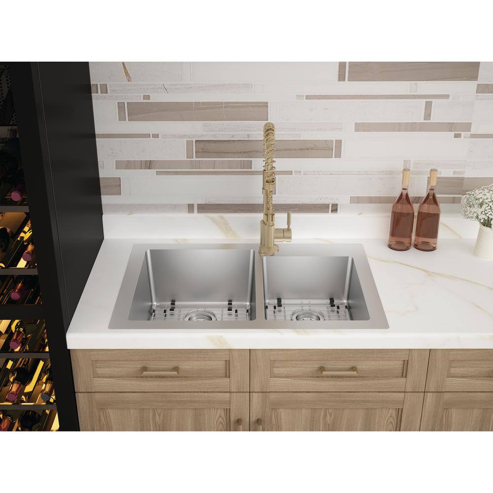 CMI Casmir Single Handle Spring Coil Pull Down Sprayer Kitchen Faucet ...