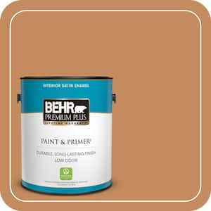 BEHR PREMIUM PLUS 8 oz. #PPU3-13 Glazed Ginger Flat Interior/Exterior ...