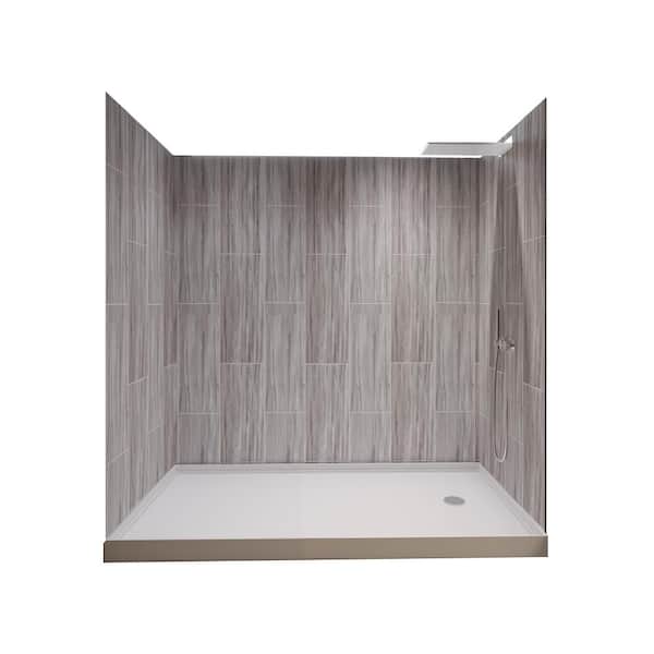 NuVo Driftwood-Rainier 60-in x 30-in x 83-in Base/Wall/Door Rectangular ...