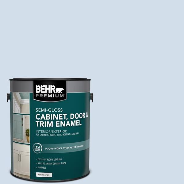 BEHR PREMIUM 1 gal. #M530-1 Ice Drop Semi-Gloss Enamel Interior ...