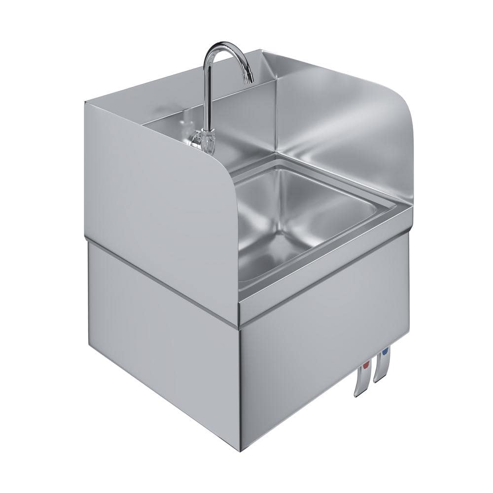 AMGOOD 17 in. x 15 in. Wall Mounted Stainless Steel 1 - Basin Hands ...