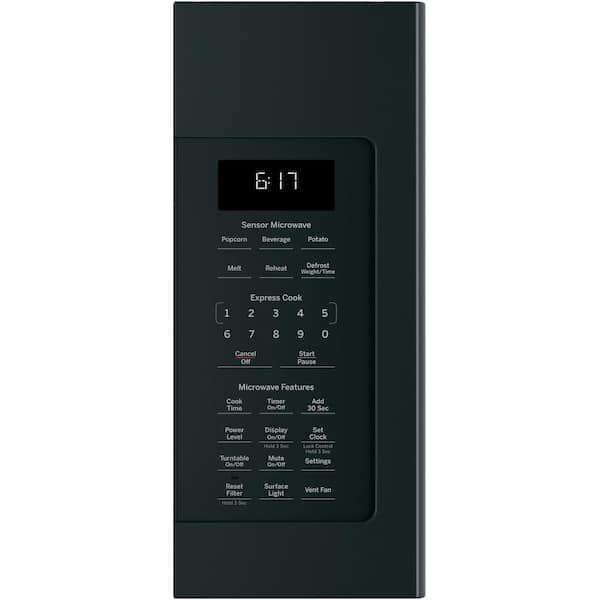 GE 1.7 cu. ft. Over the Range Microwave with Sensor Cooking in Black ...