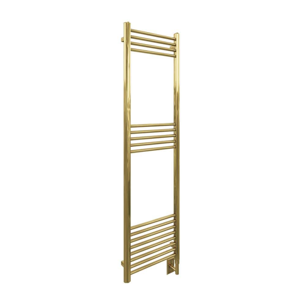 PARIS MIRROR Eos 17-Bar Electric Towel Warmer in Gold EOSGLDFL17 - The Home Depot