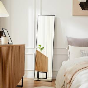 Vynxaria Black 16 in. W x 59 in. H Floor Standing Mirror, Wall Mirror ...