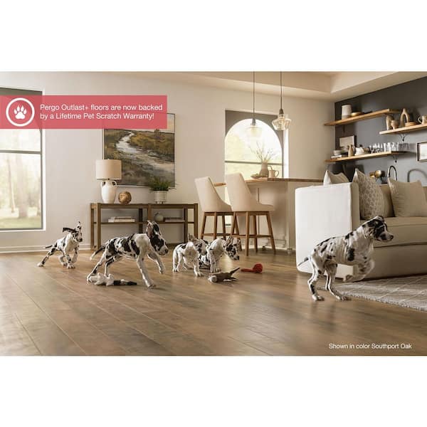 Pergo Outlast+ XL Ivory Ledford Oak 12 mm T x 8.35 in. W x 54.33 in. L ...