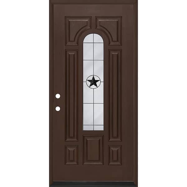 Steves & Sons Regency 36 in. x 80 in. Center Lite Empire Deco Glass ...