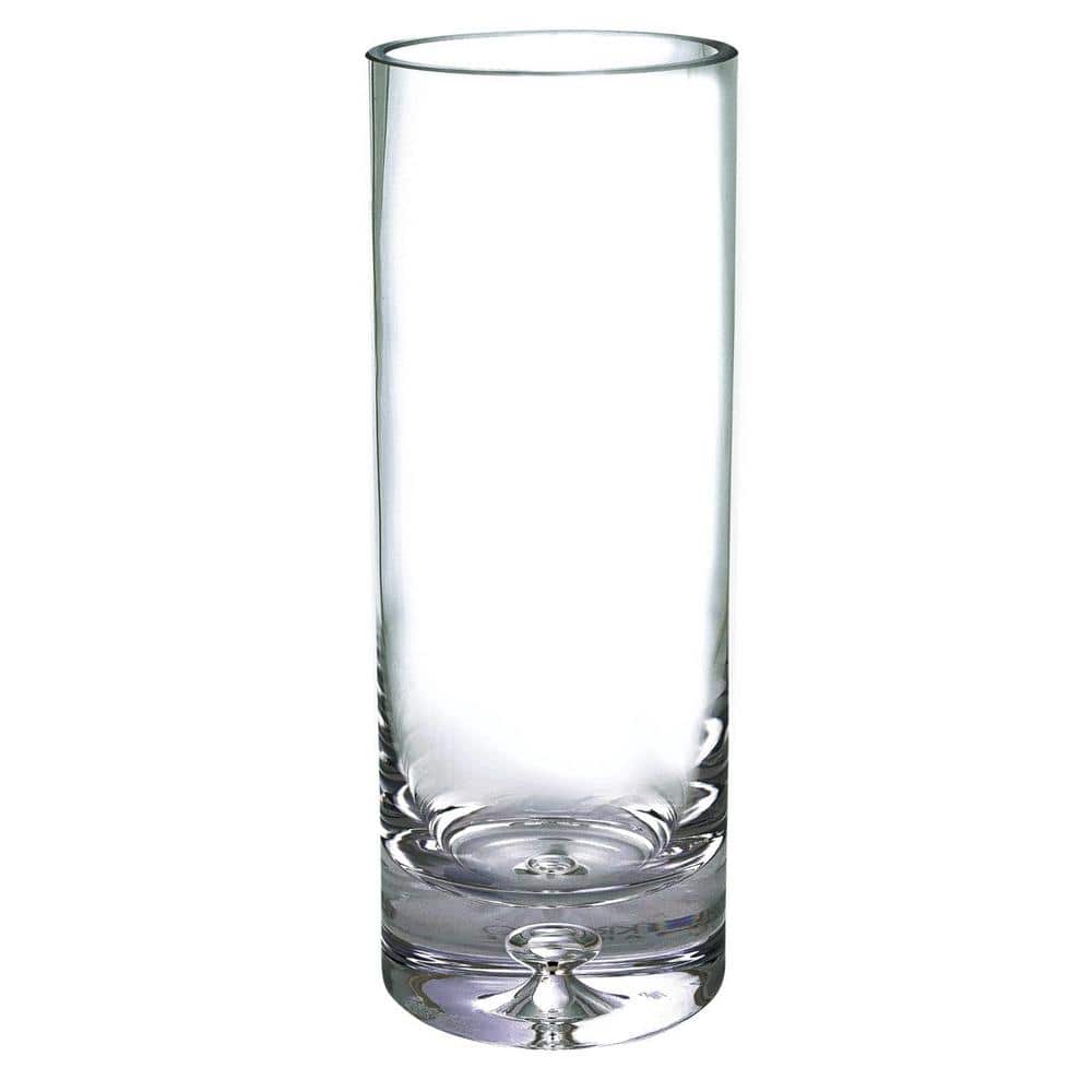 HomeRoots 10.5 in. Clear Crystal Cylinder Decorative Vase 2000375829 ...