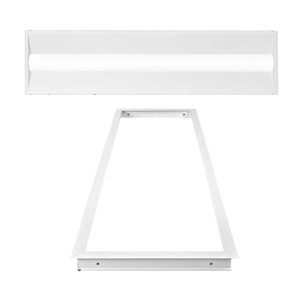 ETI LIGHTING 1 ft. x 4 ft. Center Basket Integrated LED Troffer Light ...