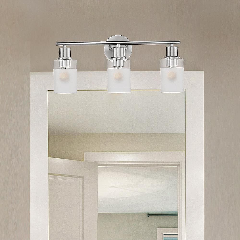Designers Fountain Carmine 21 in. 3-Light Brushed Nickel Modern Vanity ...
