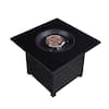 Kahomvis Black 32 in. 40,000 BTU Square Steel Propane Outdoor Fire Pit ...