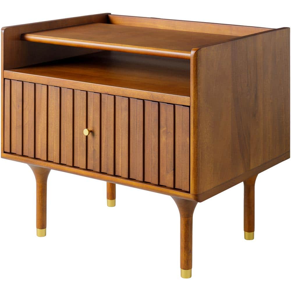 Livabliss Ciana Modern Nightstand, Brown, 21 in. H x 23 in. W x 17 in ...