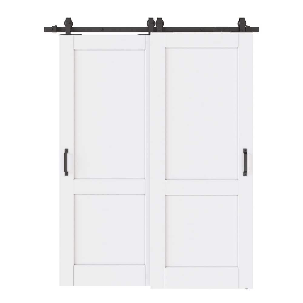ARK DESIGN 56 in. x 80 in. (Double 32 in.) 2-Lite Panel White Primed ...