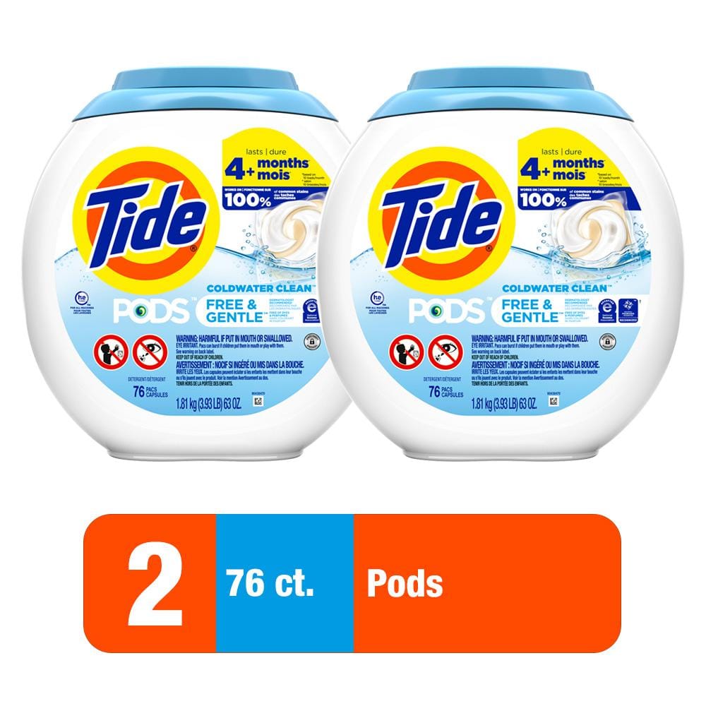 Tide Coldwater Clean Free and Gentle Unscented Laundry Detergent Pods ...
