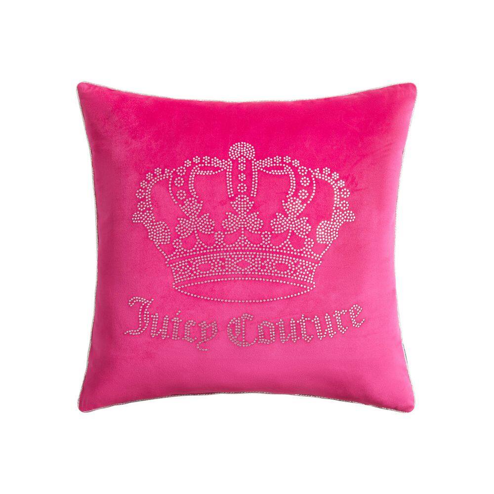 JUICY COUTURE Gothic Rhinestone Hot Pink 20 in. x 20 in. Throw Pillow ...
