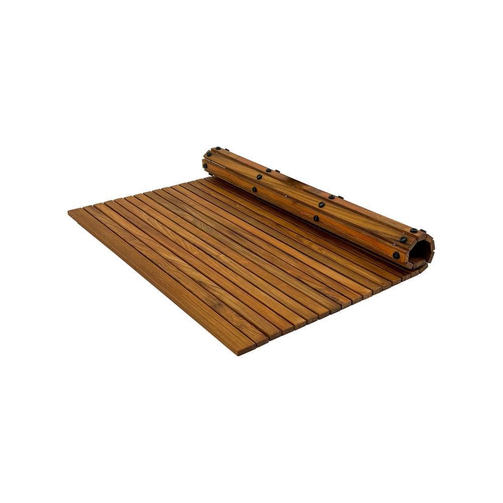 NORDIC STYLE LLC 36 in. x 36 in. Oiled Brown Teak Indoor and Outdoor ...