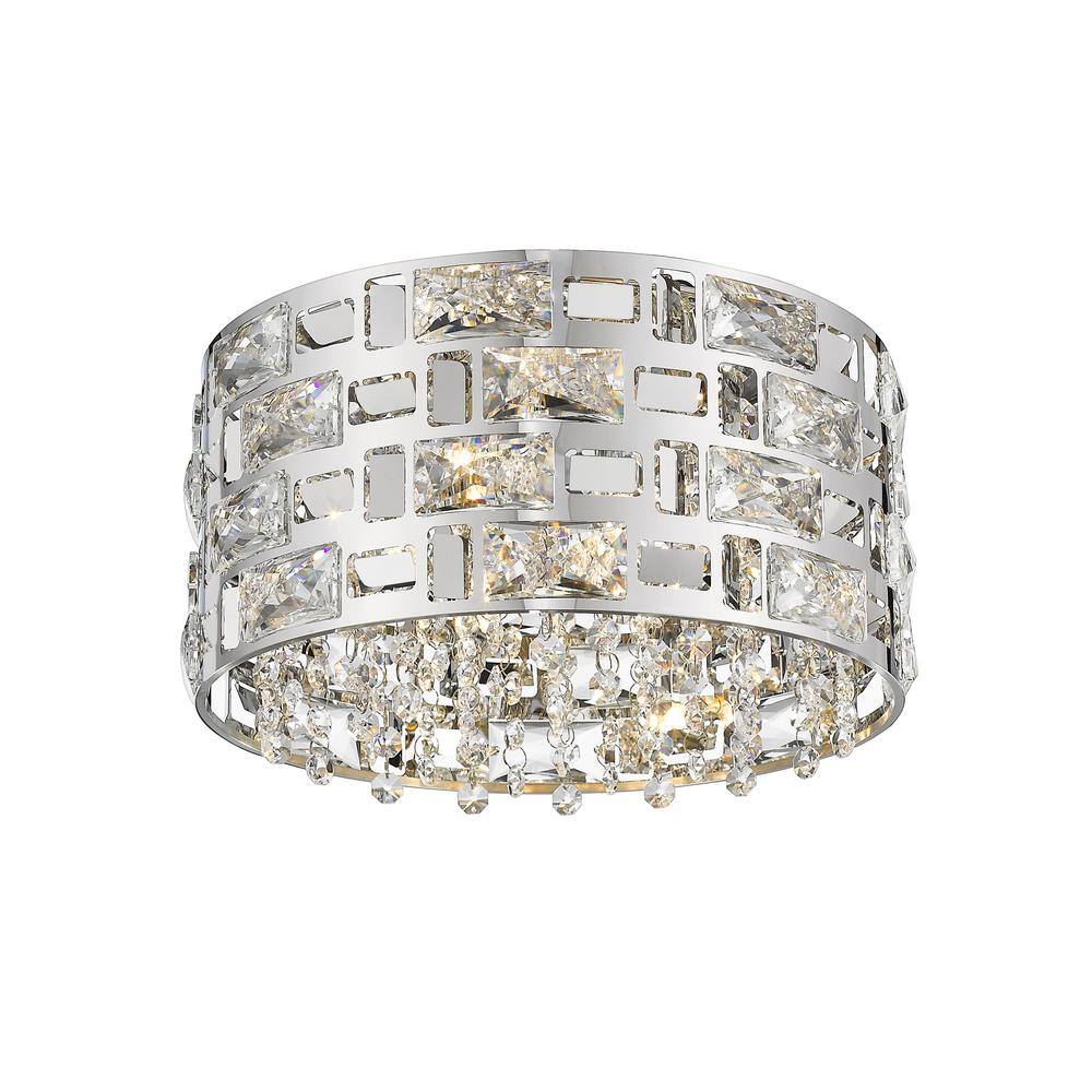 12.25 in. 4-Light Chrome Flush Mount 912F12-CH - The Home Depot