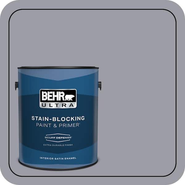 BEHR ULTRA 1 gal. #BNC-09 Heather Gray Extra Durable Satin Enamel ...