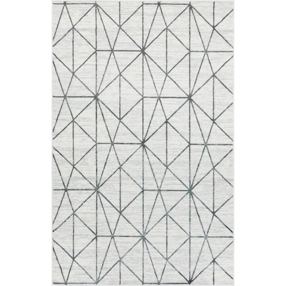 Unique Loom Matrix Trellis Geometric White 9 ft. x 12 ft. Area Rug ...