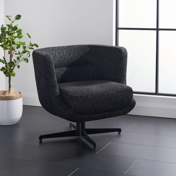 SAFAVIEH Wexler Black Polyester Arm Chair ACH5202B - The Home Depot