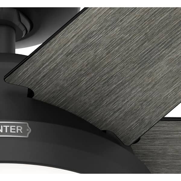 Hunter Millington 60 in. Indoor Matte Black Ceiling Fan with Light Kit ...
