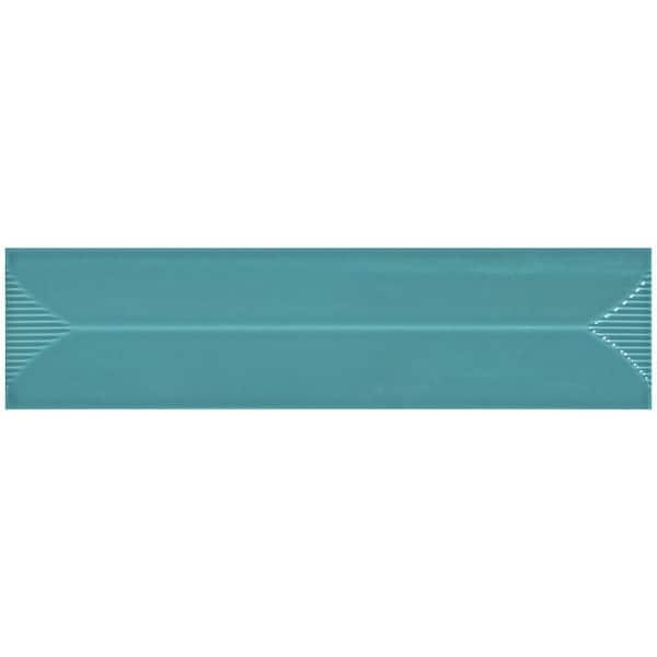 Ivy Hill Tile Colorwave Inflex Teal Green 4.43 in. x 0.34 in. Polished ...