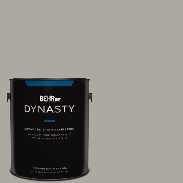 BEHR DYNASTY 1 gal. #N360-3 Still Gray One-Coat Hide Satin Enamel ...