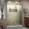 DreamLine Unidoor-X 49 in. x 72 in. Frameless Hinged Shower Door in Brushed Nickel D32572R-04 ...