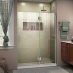 DreamLine Unidoor-X 53 in. x 72 in. Frameless Hinged Shower Door in Brushed Nickel D32972R-04 ...