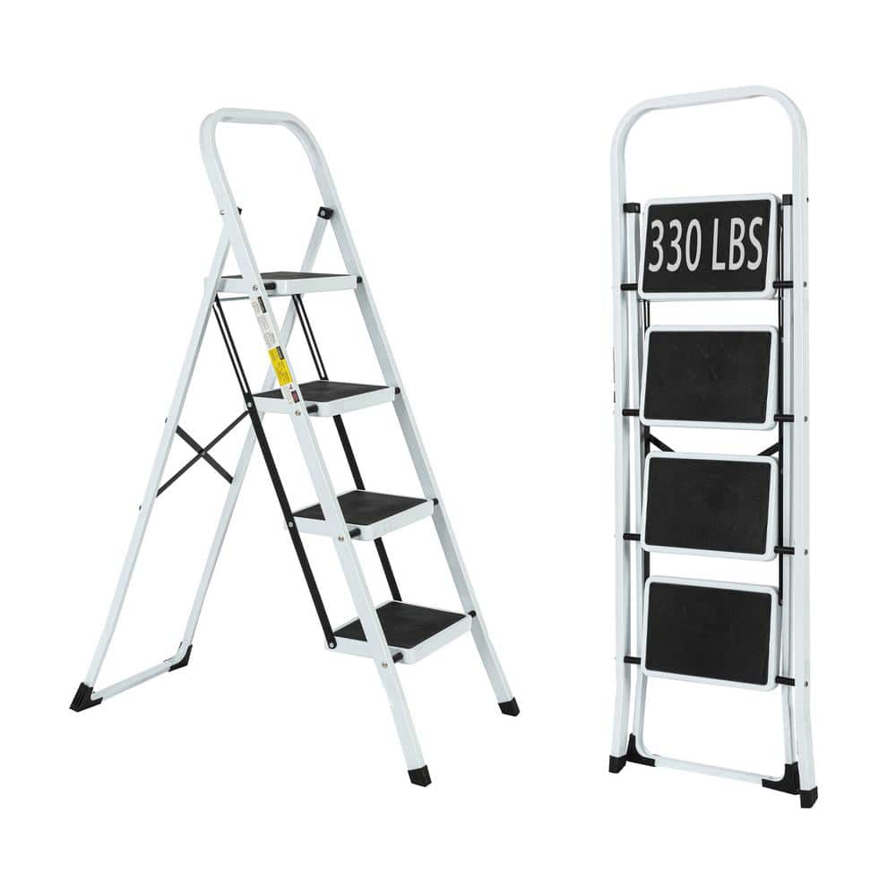 maocao hoom 4 ft. Reach Hight Four Step Iron Ladder Foldable Non-slip ...