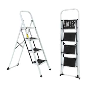 maocao hoom 2.5 ft. Reach Hight 2-Step Iron Ladder Foldable Non-Slip ...