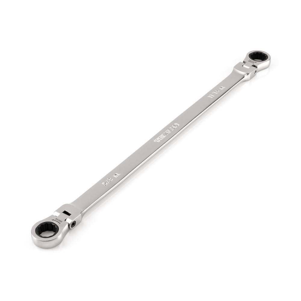 TEKTON 5/8 in. x 11/16 in. Long Flex 12-Point Ratcheting Box End Wrench ...