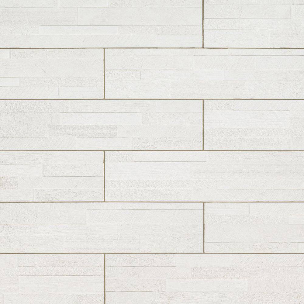 MSI Take Home Sample - Nova Ice Ledger Panel 6 in. x 6 in. Textured Matte Porcelain Wall Tile ...