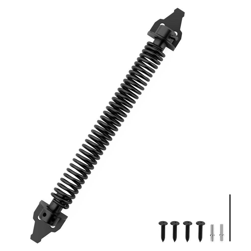 WINSOON 14 in. Black Steel Self Closing Fence Gate Spring Hardware for ...