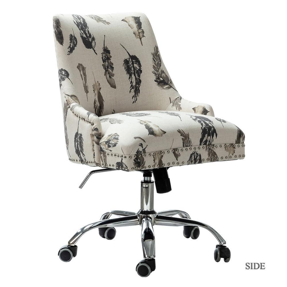 JAYDEN CREATION Alida Grey Nailhead Swivel Task Chair-OFM0002-GREY ...