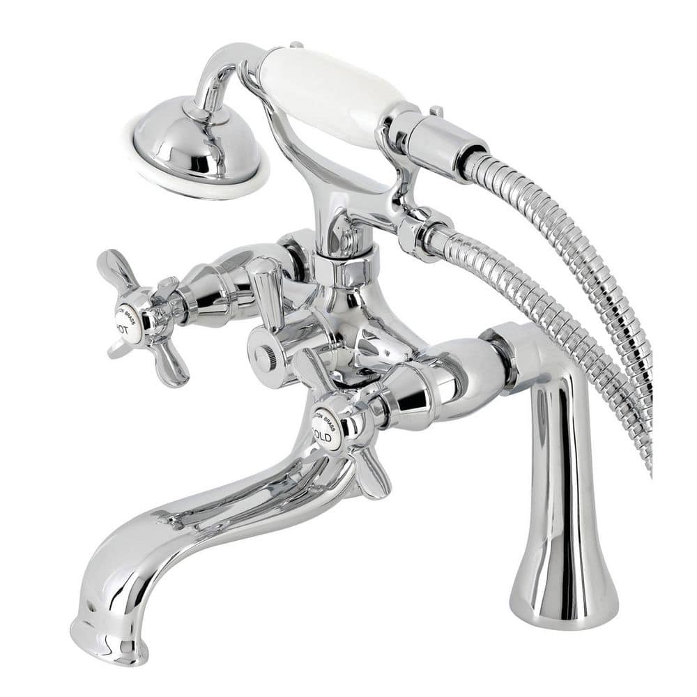 Kingston Brass Essex 3-Handle Deck-Mount Clawfoot Tub Faucets with ...