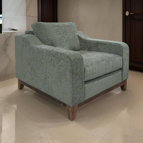 Benjara Tuba Olive Green and Brown Polyester Accent Chair BM320757 ...
