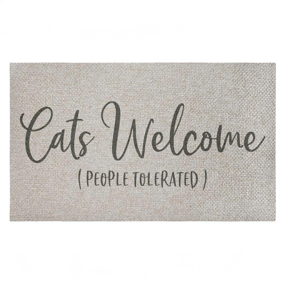 Stupell Industries Cats Welcome People Tolerated Gray 18 in. x 30 in ...