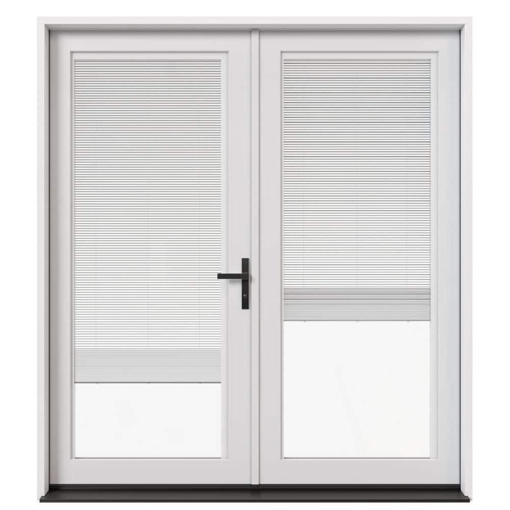 JELD-WEN 72in.x 80 in. F4500 Left-Hand/Inswing Primed Fiberglass French ...